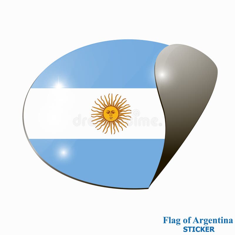 Sticker with Flag of Argentina. Stock Illustration - Illustration of ...