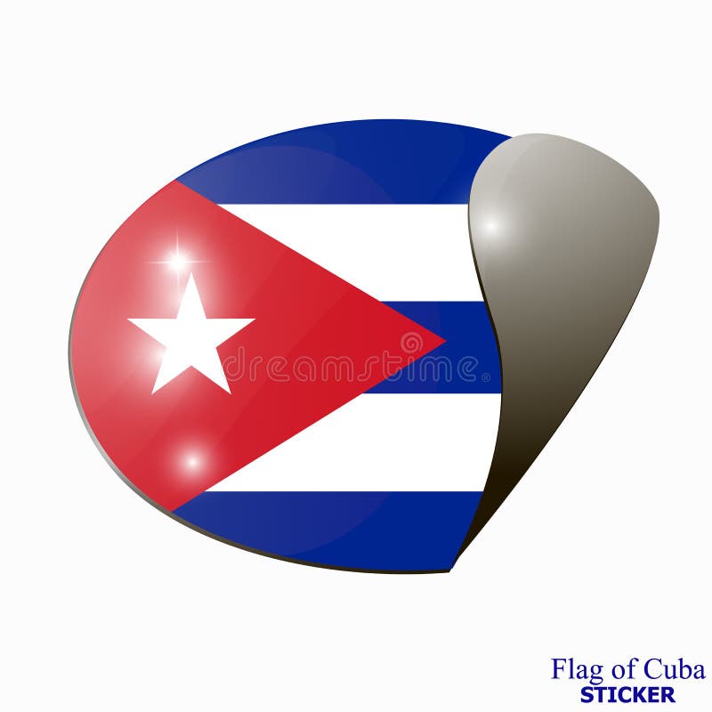 Sticker with Flag of Cuba. Illustration Stock Illustration ...