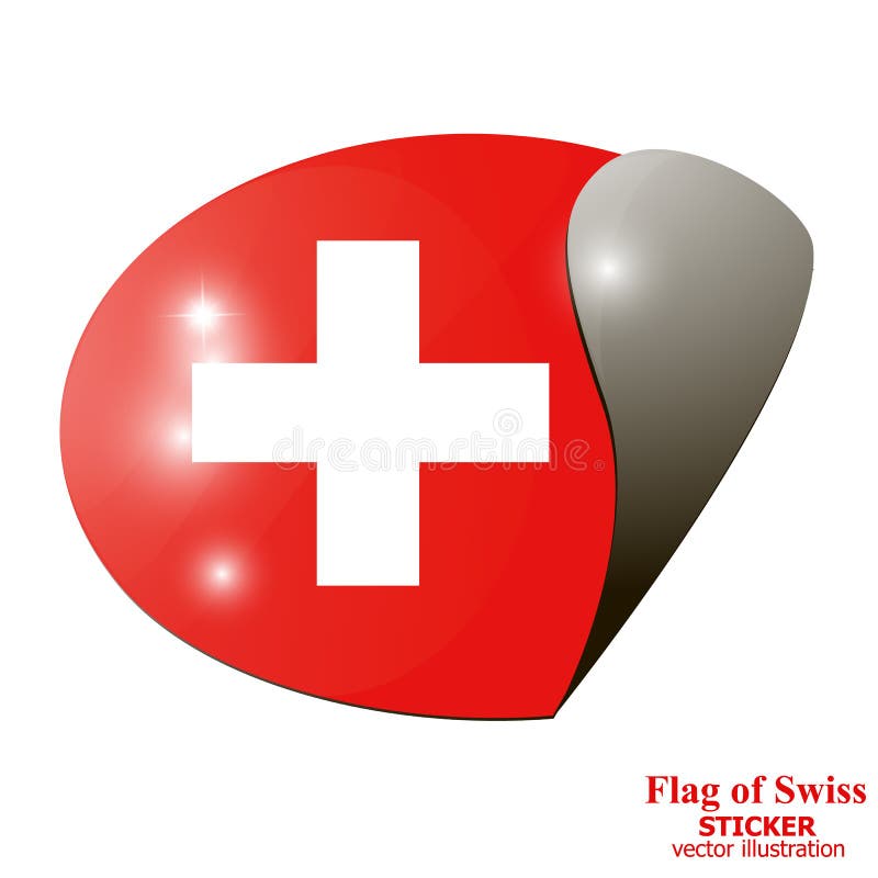 Sticker of Flag of Swiss. Illustration. Stock Vector - Illustration of ...