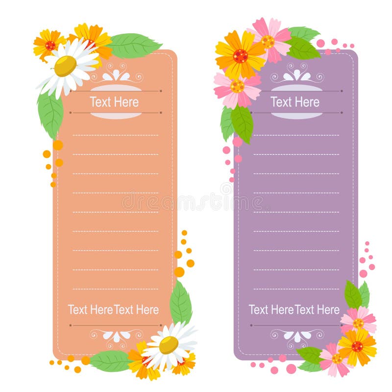 Sticker with Flat Flower Design Note Stock Vector - Illustration of ...