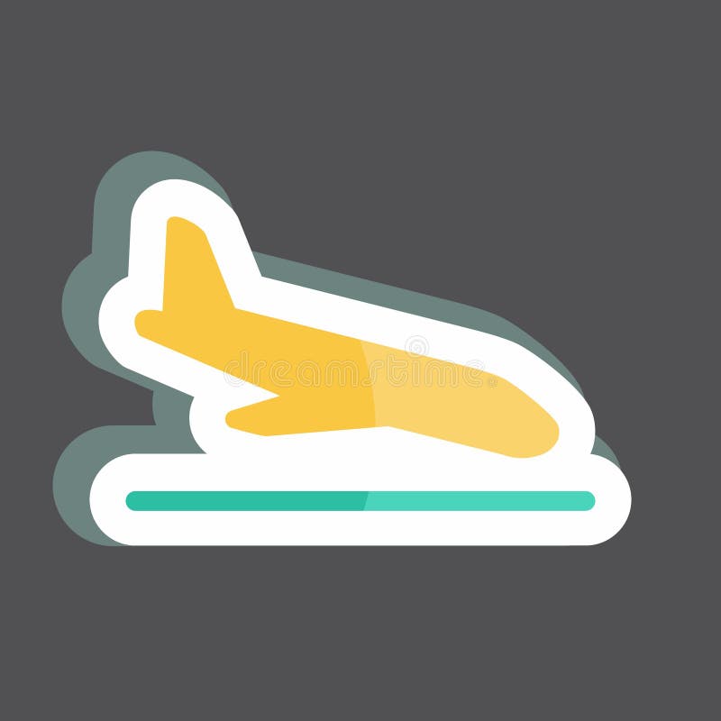 Sticker Flight Land. Suitable for Infographics Symbol. Simple Design ...