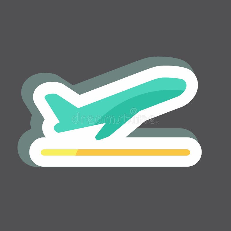Sticker Flight Takeoff. Suitable for Infographics Symbol. Simple Design ...