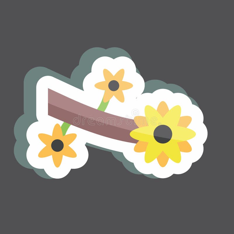 Sticker Flower Branch. Suitable for Spring Symbol. Simple Design ...