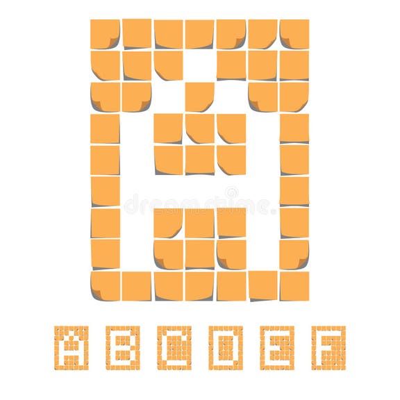 Sticker Font Alphabet. Sticky Notes. EPS8 Stock Vector - Illustration ...