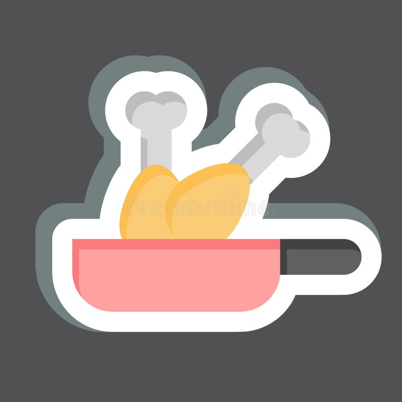 Sticker Fried. Related To Cooking Symbol. Simple Design Editable Stock ...