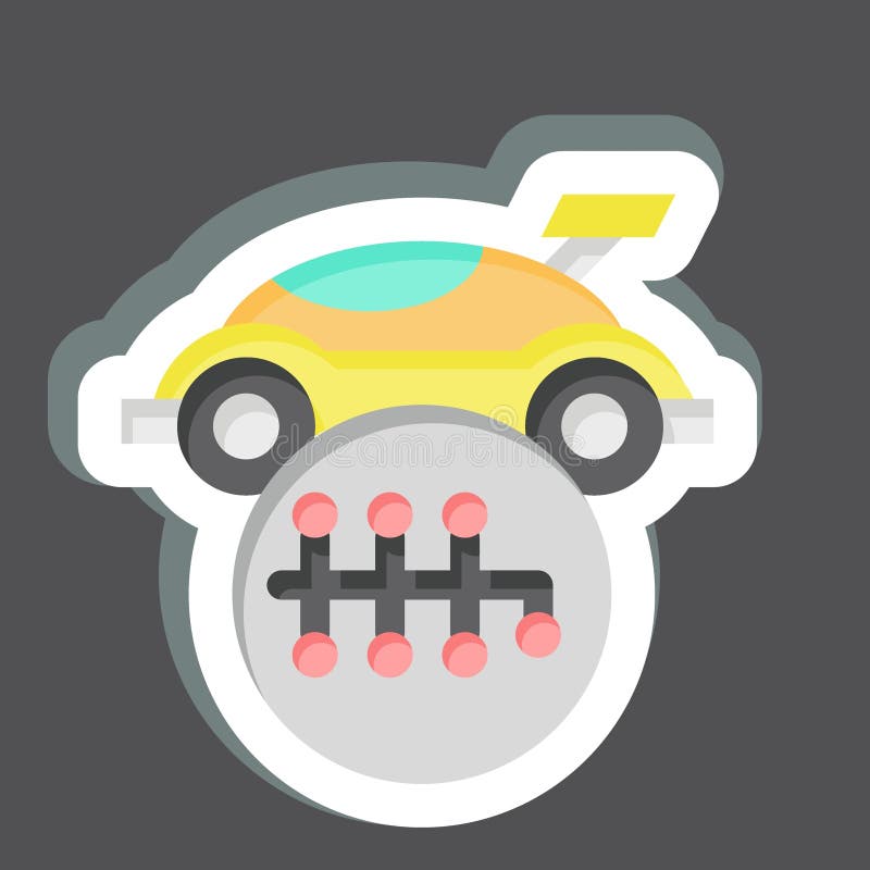 Sticker Gearshift. Related To Racing Symbol. Simple Design Editable ...
