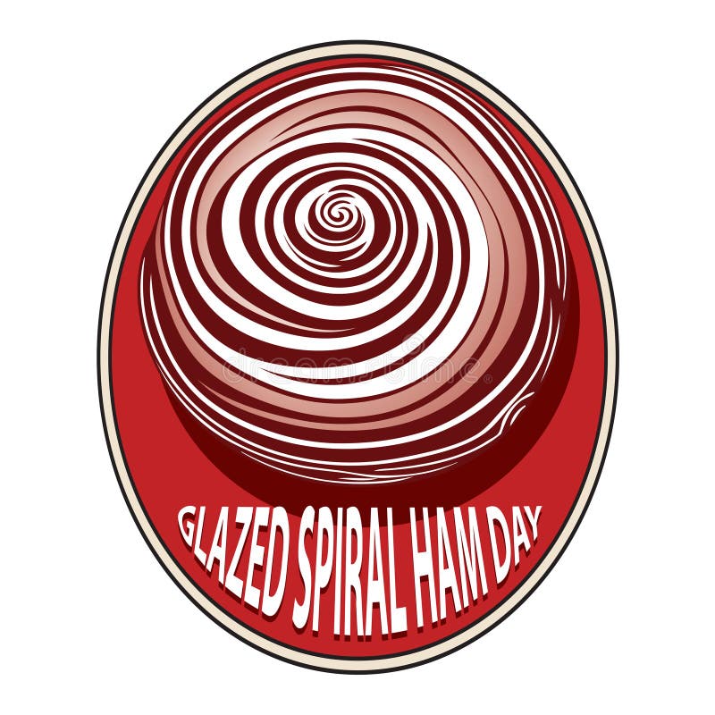 Sticker Glazed Spiral Ham Day Stock Vector - Illustration of holiday ...