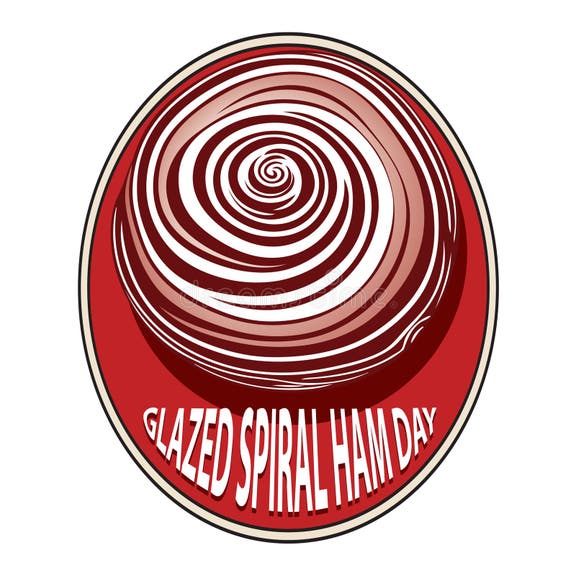 Sticker Glazed Spiral Ham Day Stock Vector - Illustration of holiday ...