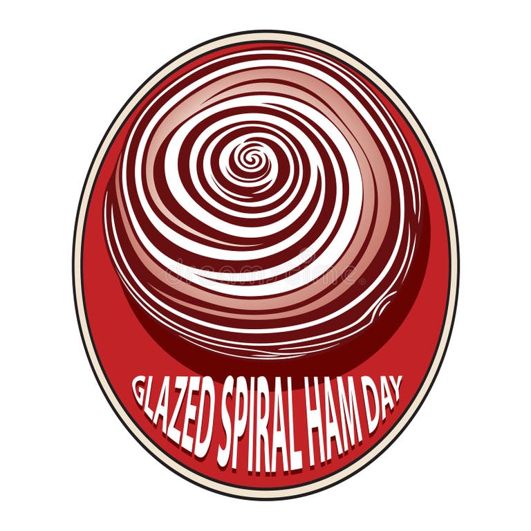 Sticker Glazed Spiral Ham Day Stock Vector - Illustration of holiday ...