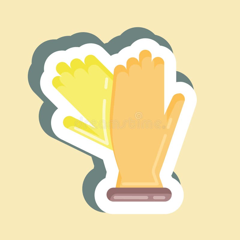 Sticker Gloves. Suitable for Kids Symbol. Simple Design Editable ...