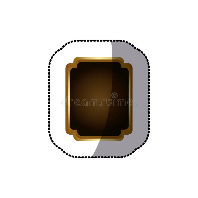 Sticker Golden Border with Decorative Heraldic Curved Rectangle Frame ...