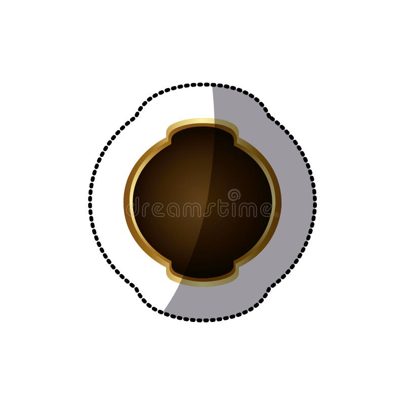 Sticker Golden Border with Decorative Heraldic Rounded Frame Design ...