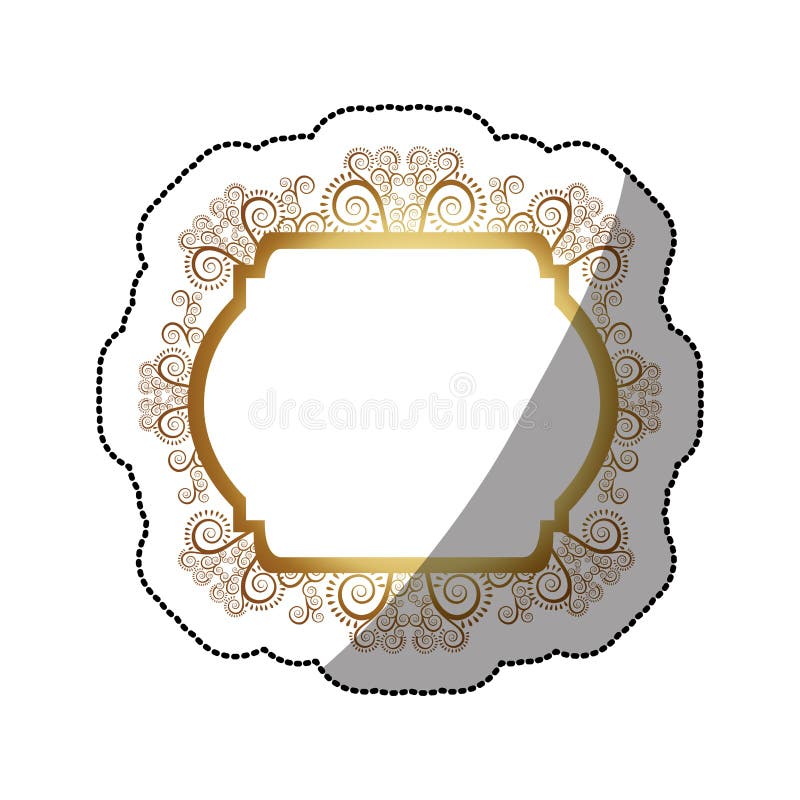 Sticker Golden Curved Rectangle Heraldic Baroque Frame Stock ...