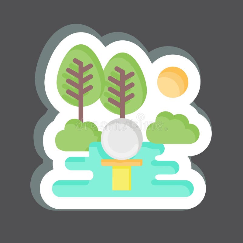 Sticker Golf Field. Related To Golf Symbol. Simple Design Editable ...