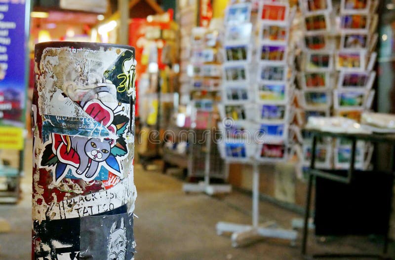Sticker Graffiti Post editorial stock photo. Image of color - 113356443
