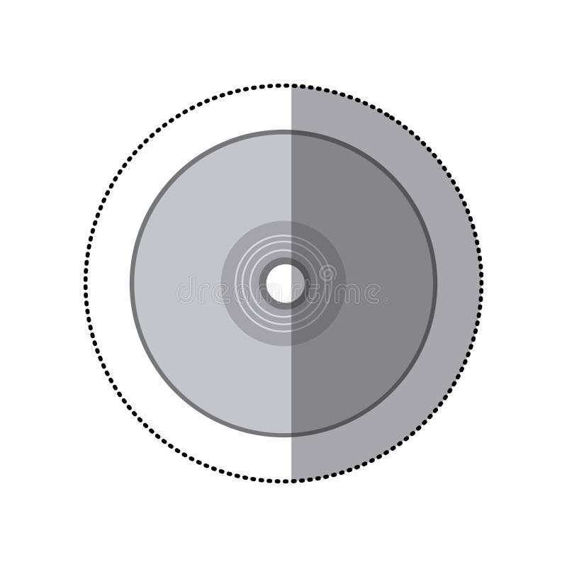 Sticker Grayscale Silhouette with Compact Disc Stock Illustration ...