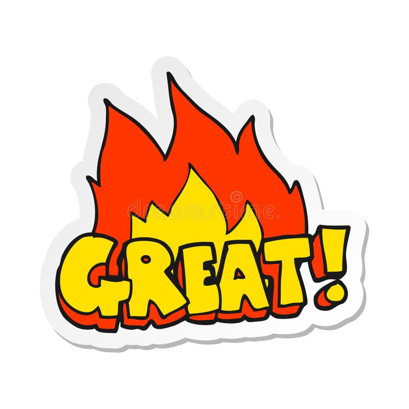 Sticker of a You are Great Cartoon Symbol Stock Vector - Illustration ...