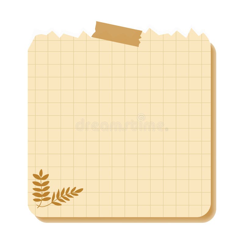 Sticker Grid Notes Cute Theme Autumn Brown Leaves Stock Vector ...