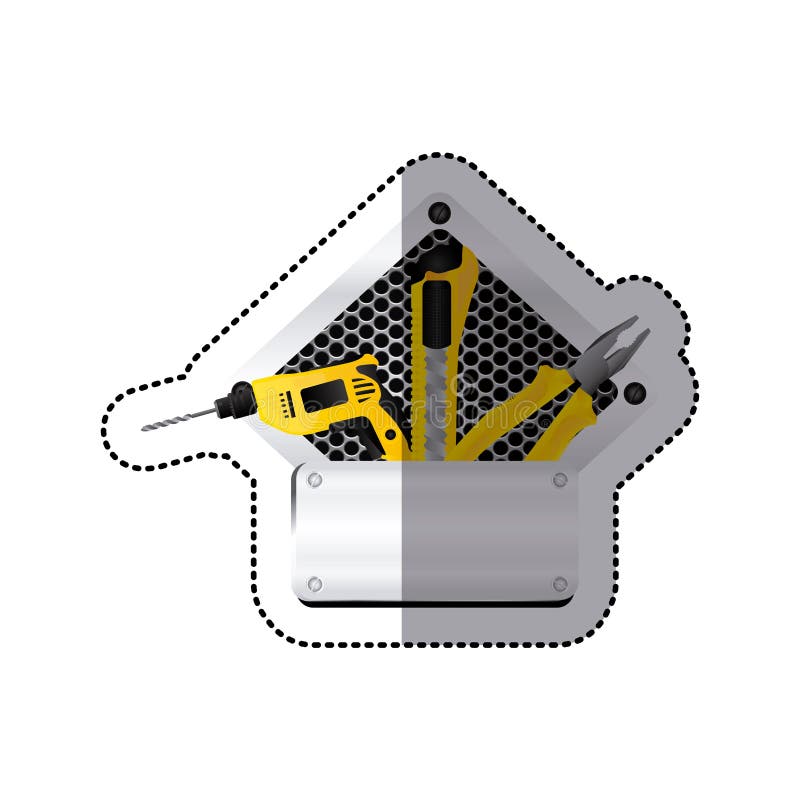 Sticker Grille Perforated Frame with Metal Plate and Tools Stock ...