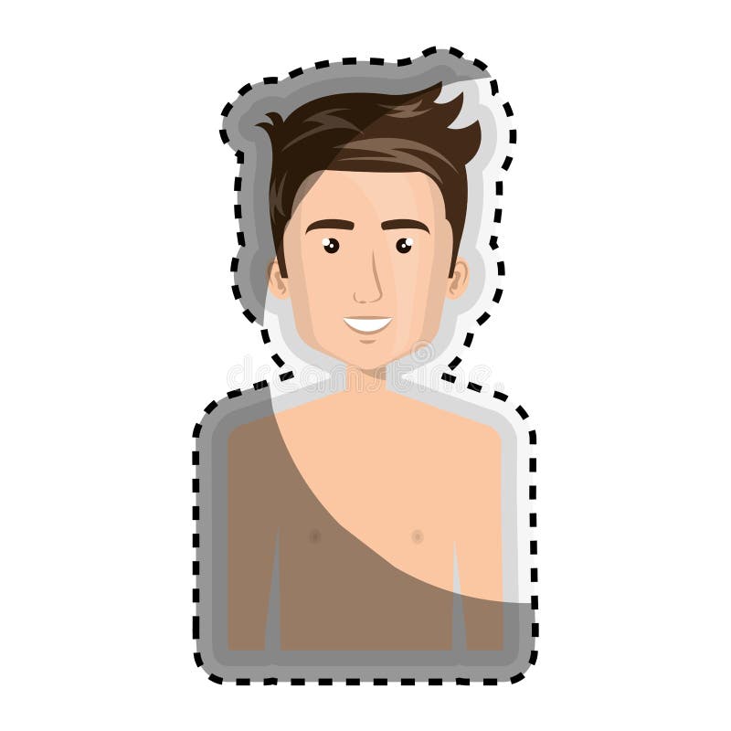 Sticker Half Body Cartoon Fit Man Stock Illustrations – 3 Sticker Half ...