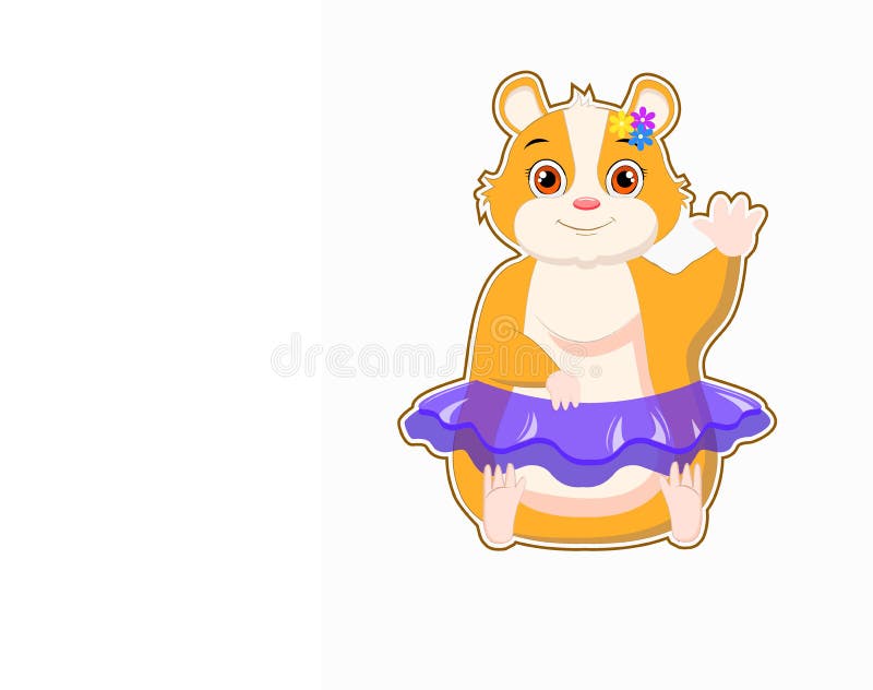 Sticker Hamster with Emotion Kawaii Greeting. Stock Vector ...