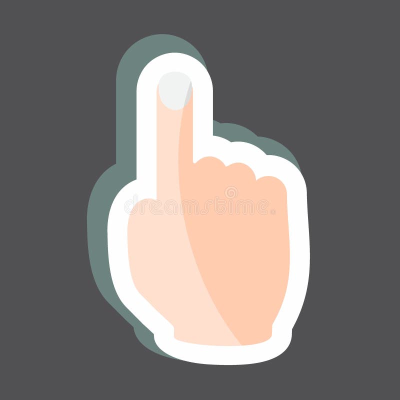 Sticker Hand Cursor. Suitable for Hand Actions Symbol. Simple Design ...