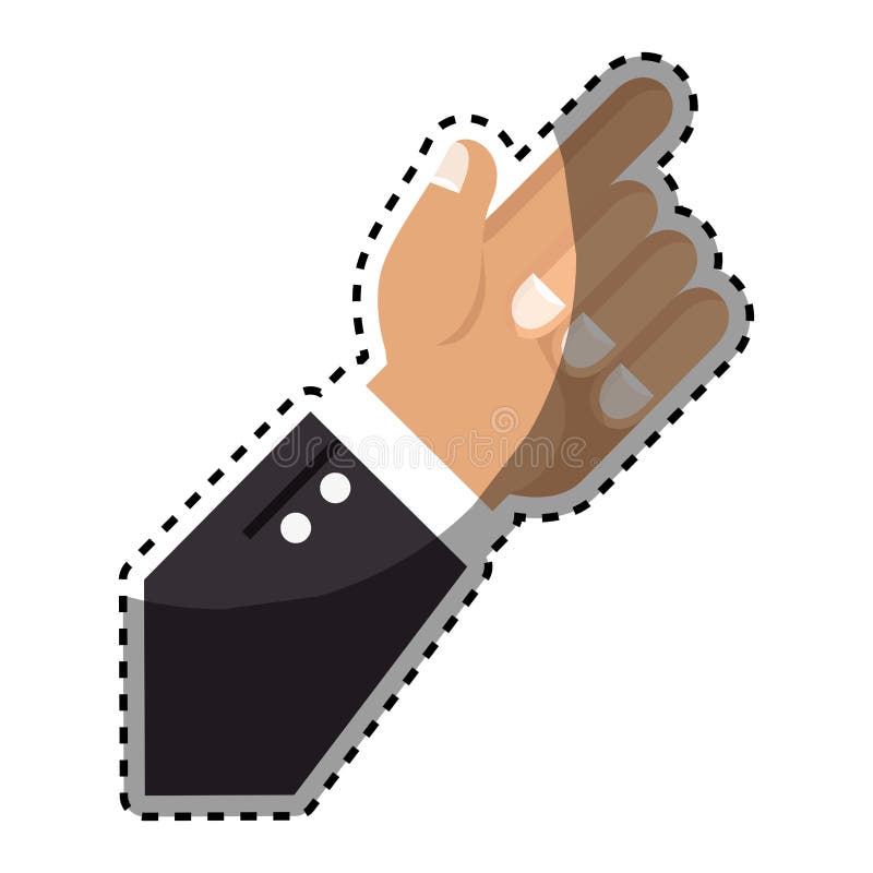 Sticker Hand with Finger Pointing Up Stock Vector - Illustration of ...