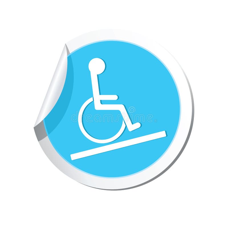 Sticker with handicap icon stock vector. Illustration of human - 106197489