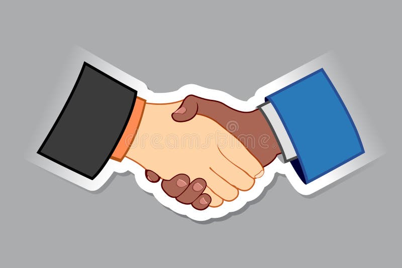 Sticker of Handshake stock vector. Illustration of meeting - 24432602