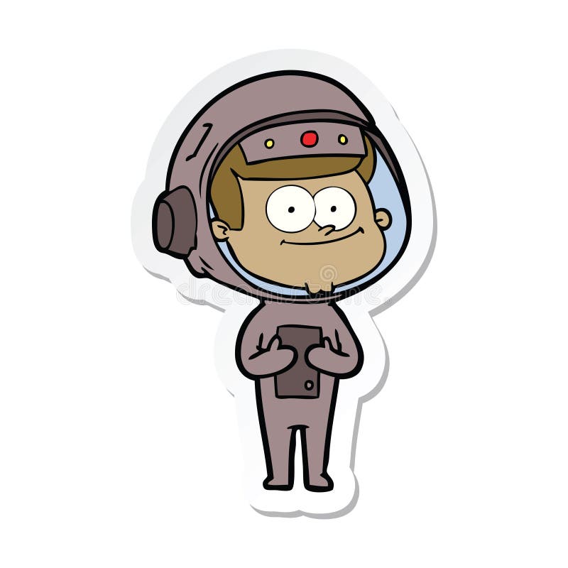 Sticker of a Happy Astronaut Cartoon Stock Vector - Illustration of ...