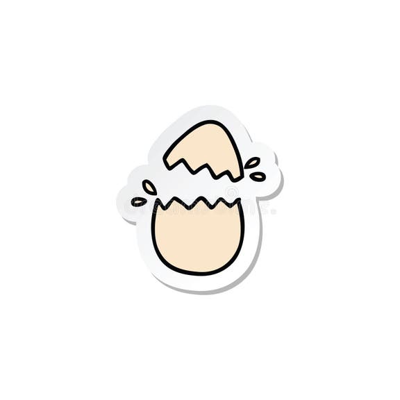 Sticker of a Hatching Egg Cartoon Stock Vector - Illustration of ...