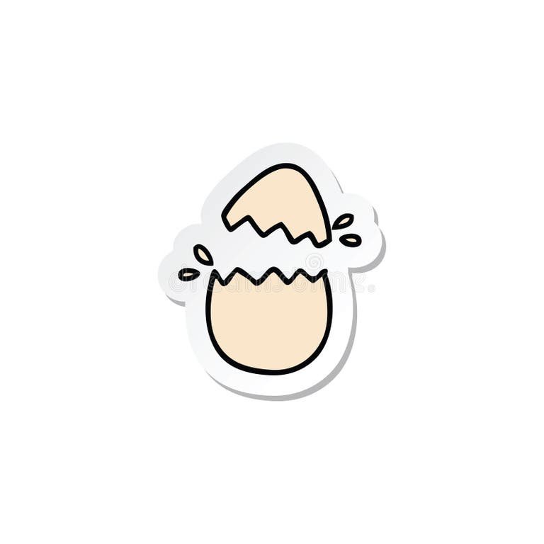 Sticker of a Hatching Egg Cartoon Stock Vector - Illustration of ...