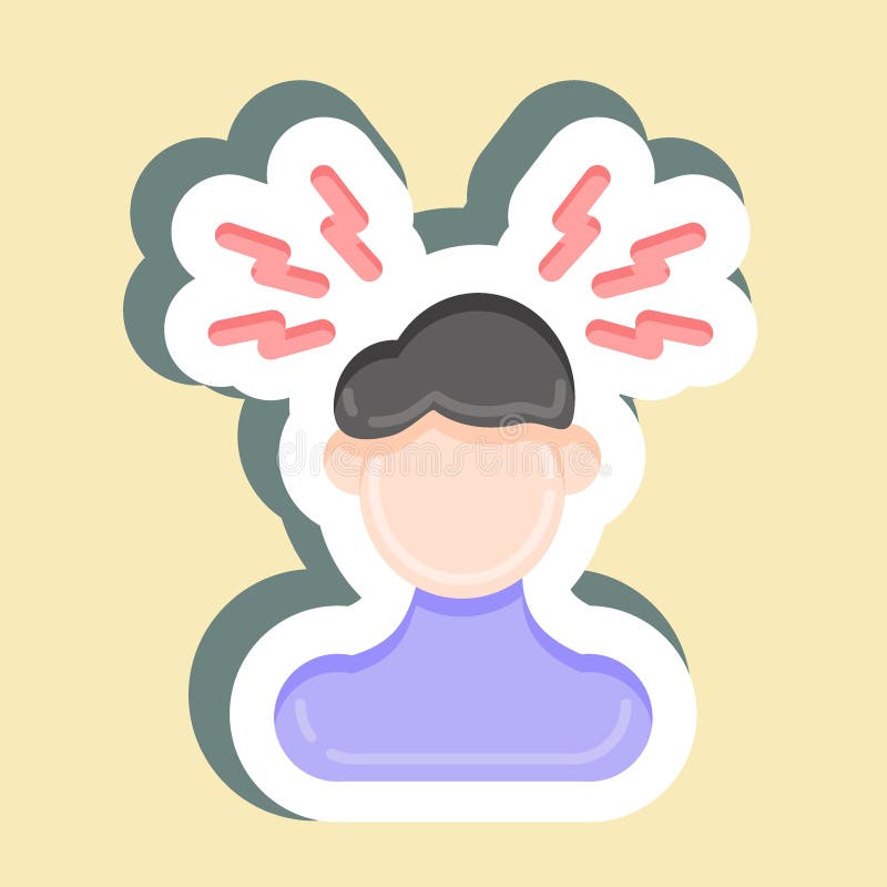 Sticker Headache. Related To Body Ache Symbol. Simple Design Editable ...