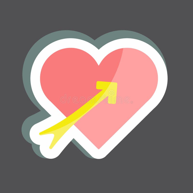 Sticker Heart with Arrow. Suitable for Wedding Symbol. Simple Design ...
