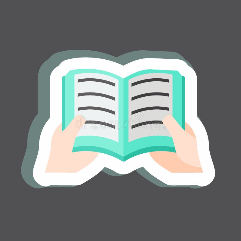 Sticker Holding Book. Suitable for Hand Actions Symbol. Simple Design ...