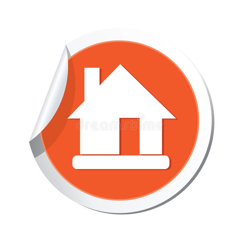 Home sticker icon stock vector. Illustration of sticker - 4153893