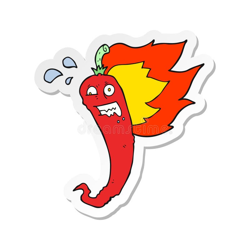 Sticker of a Hot Chilli Pepper Cartoon Stock Vector - Illustration of ...