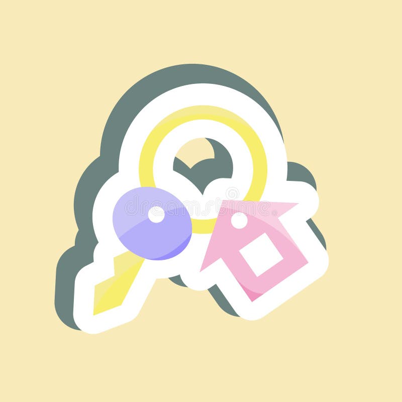 Sticker House Key. Suitable for Education Symbol. Simple Design ...