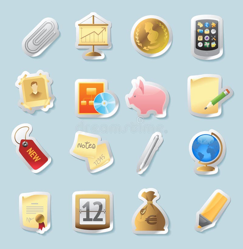 Sticker Icons for Signs and Interface Stock Vector - Illustration of ...