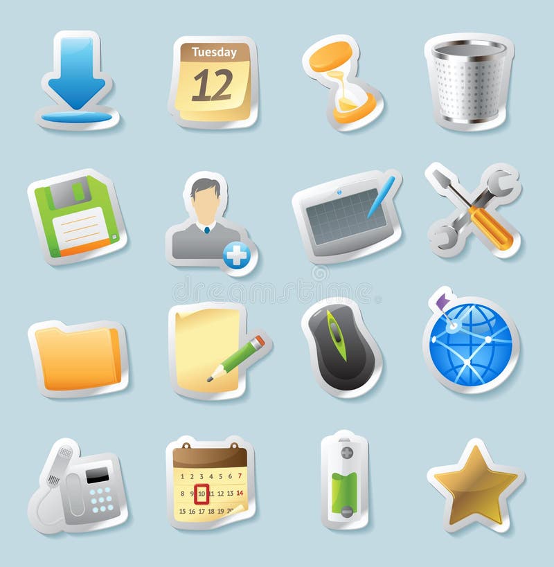 Sticker icons for industry stock vector. Illustration of power - 23899594