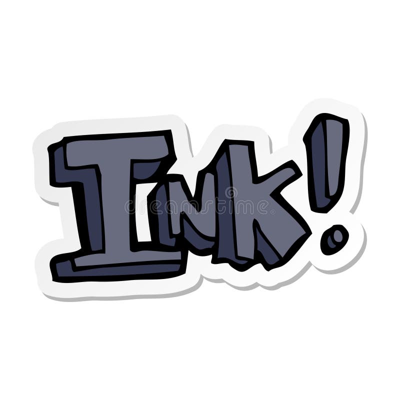 Sticker of a ink cartoon stock vector. Illustration of drawn - 147733248