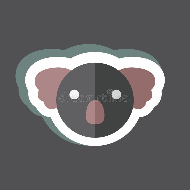 Sticker Koala. Suitable for Animal Symbol. Simple Design Editable ...