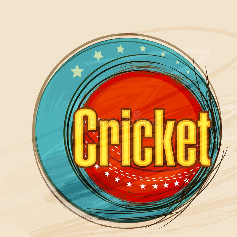 Sticker or Label Design for Cricket. Stock Illustration - Illustration ...