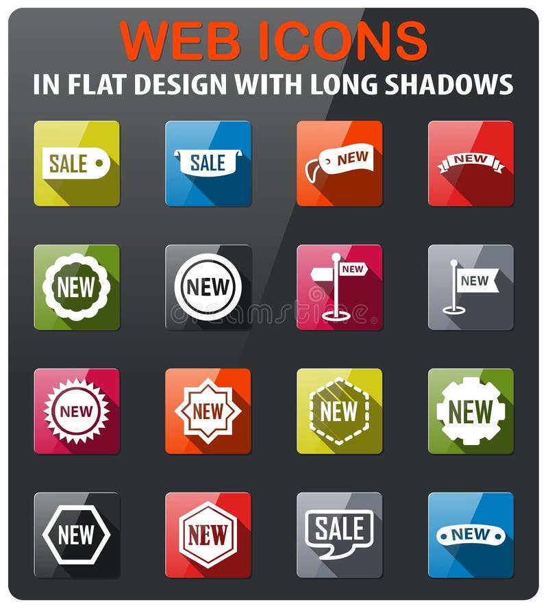 Sticker and label icon set stock illustration. Illustration of icon ...