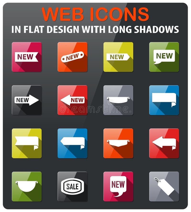 Sticker and label icon set stock illustration. Illustration of accent ...