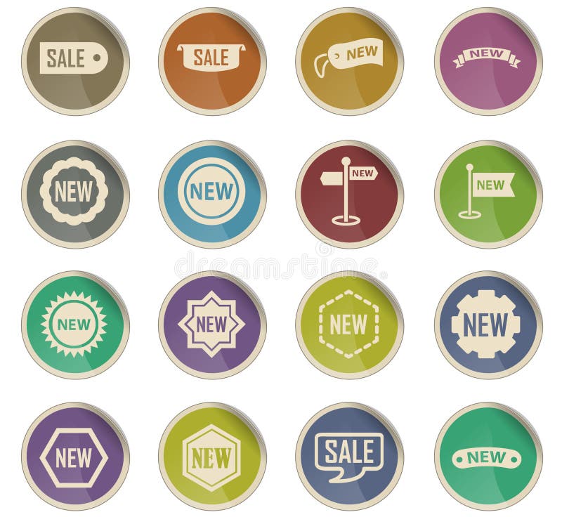 Sticker and label icon set stock vector. Illustration of sticker ...