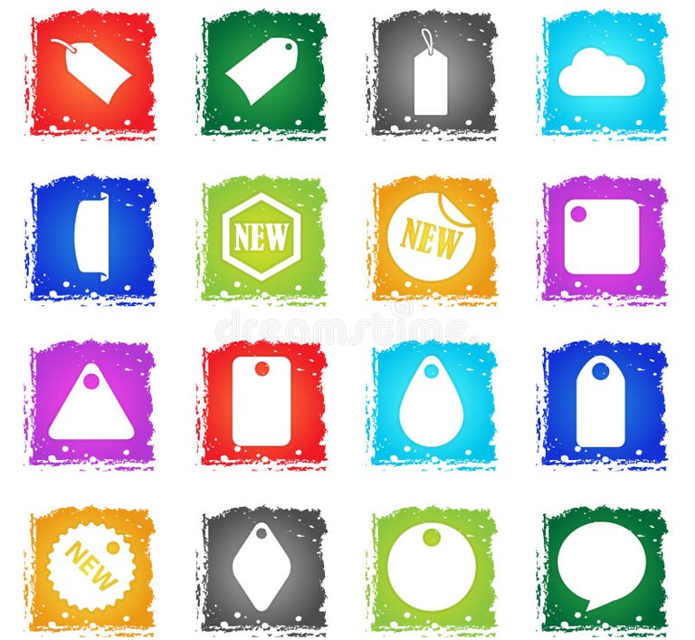 Sticker and label icon set stock illustration. Illustration of element ...