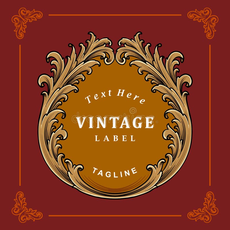 Sticker Label with Luxury Style Gold Color Stock Vector - Illustration ...