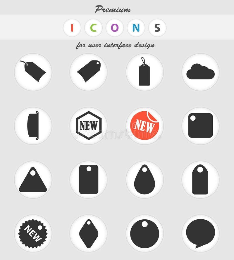Sticker and label icon set stock vector. Illustration of element ...