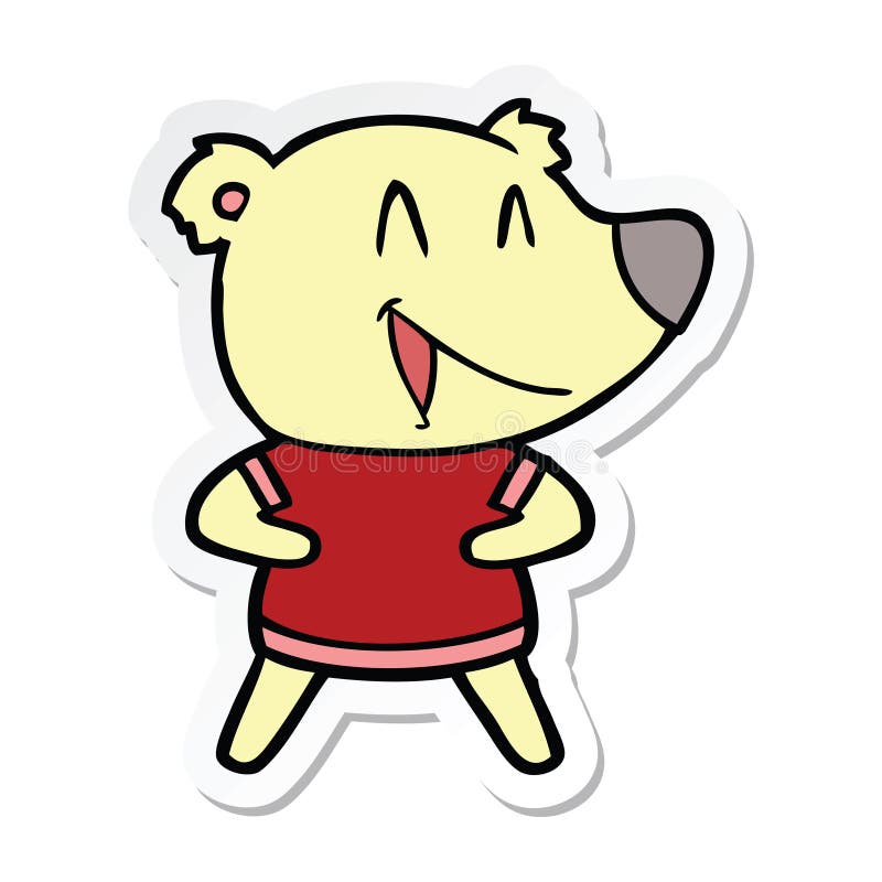 Sticker of a Laughing Bear Cartoon Stock Vector - Illustration of decal ...